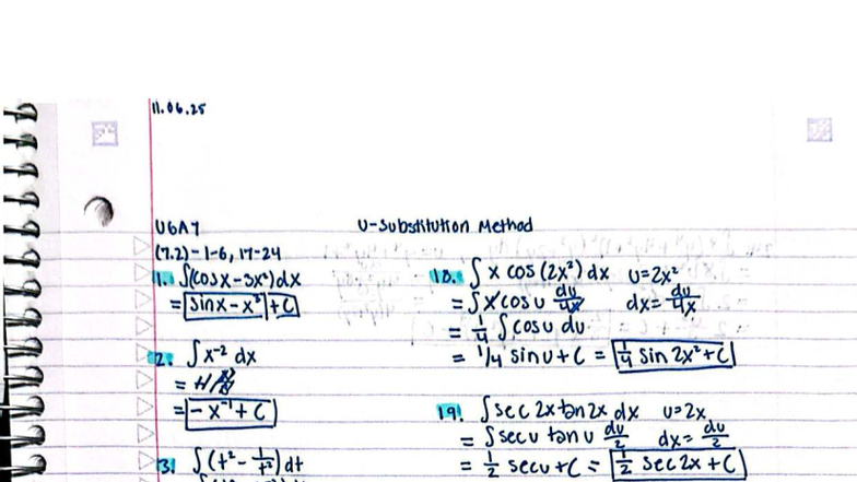 Calc BC U6A7 - Integration Techniques and Examples - Studocu