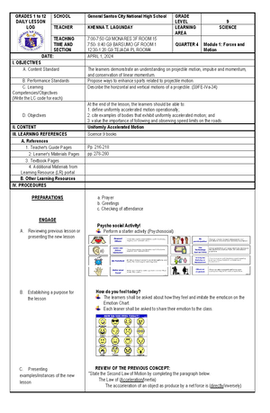 D1- DTA (Auto Recovered) - A Detailed Lesson Plan for Grade Nine Students About Uniformly - Studocu
