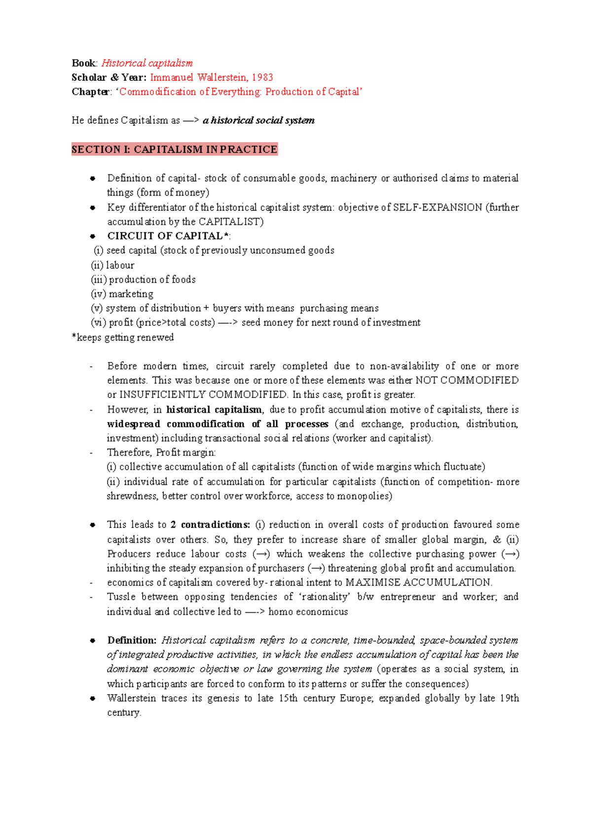 Historical Capitalism: An Analysis of Commodification and Its Impacts ...