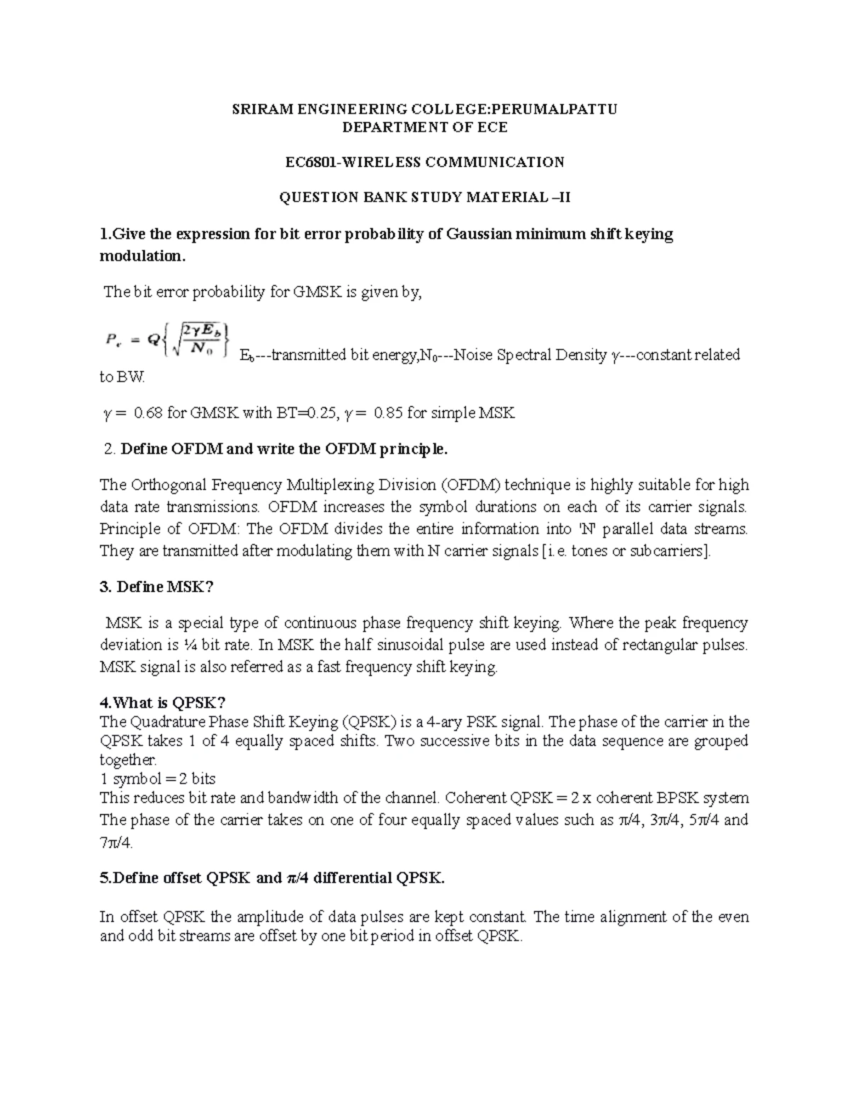 Wireless Communication Lab Manual - EC 3501 – WIRELESS COMMUNICATION ...