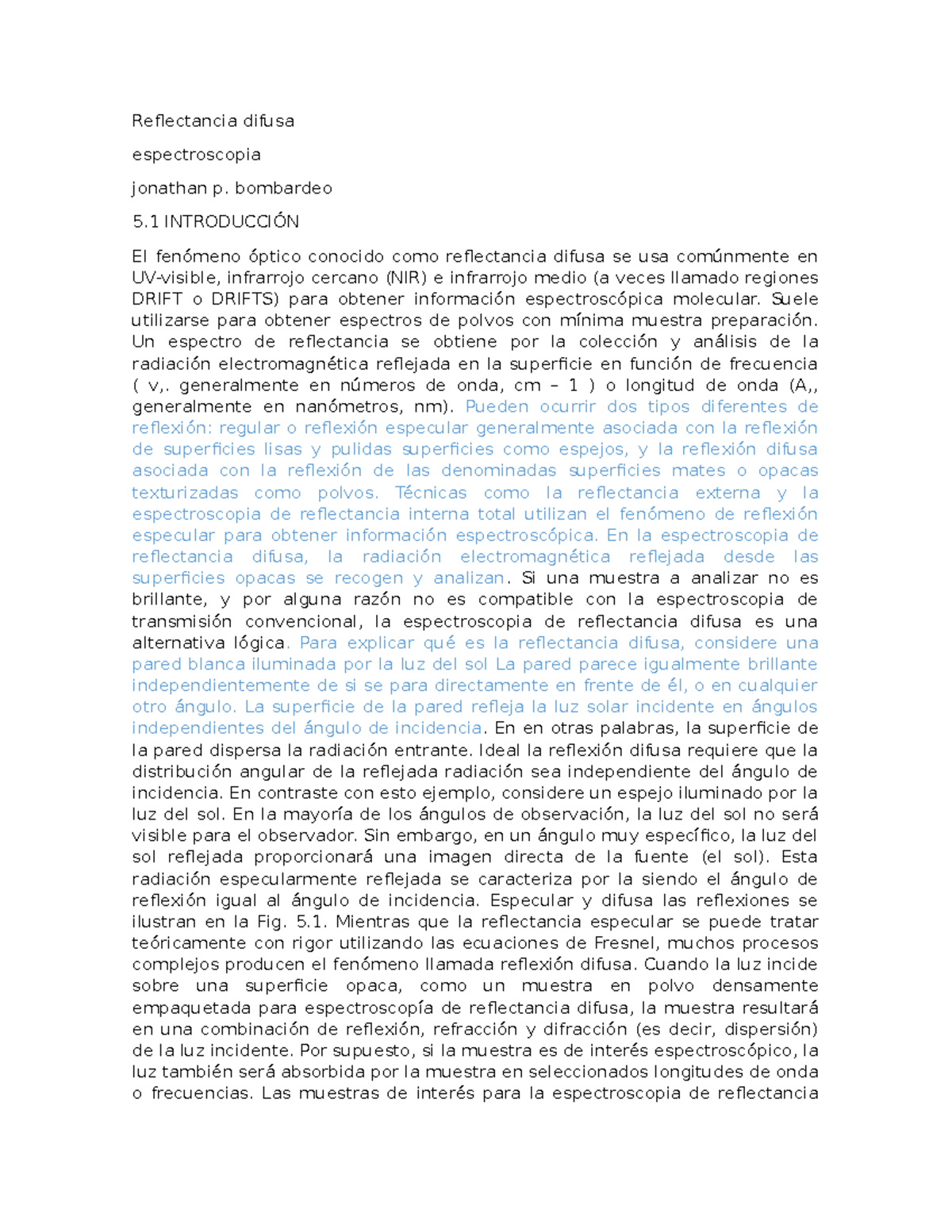 Teoría y Práctica de la Reflectancia Difusa: Fundamentos ...