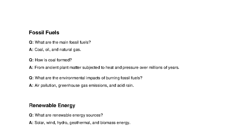 Earth Resources Part2 - Practice quiz questions - Fossil Fuels Q: What ...