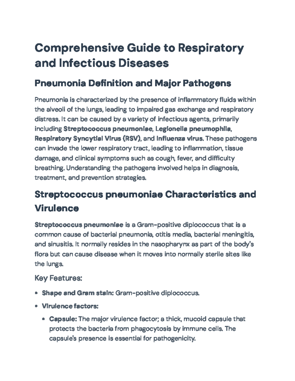 Comprehensive Guide to Major Respiratory & Infectious Diseases (BIO 101 ...