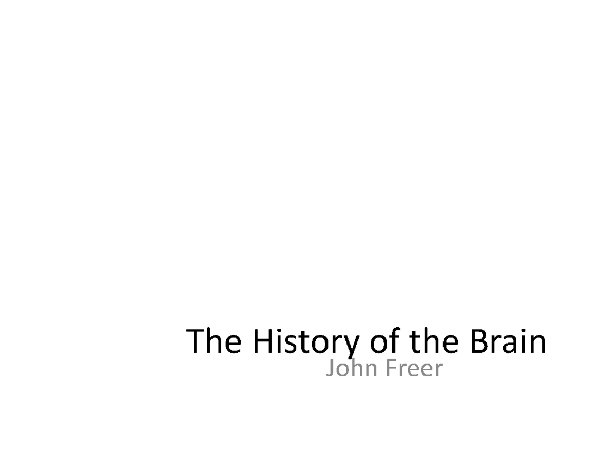 History of the Brain Timeline: Key Developments and Insights - Studocu