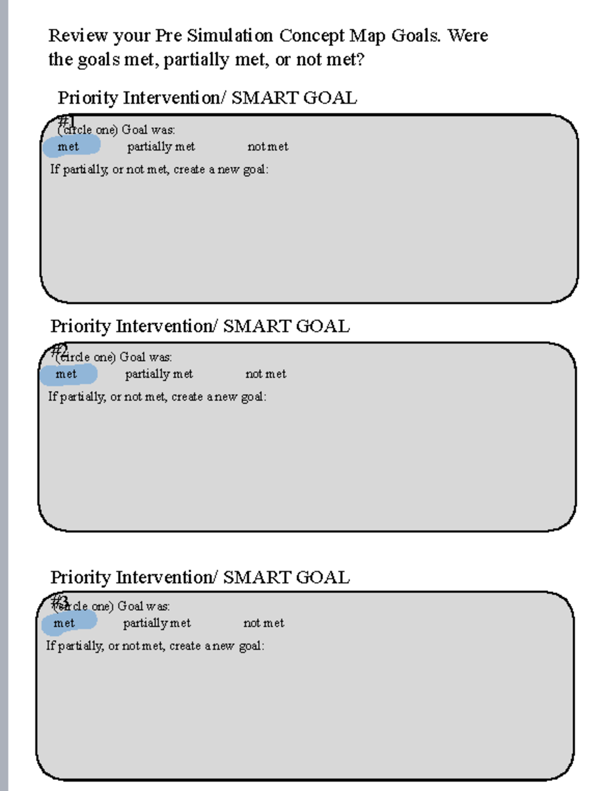 Concept Map Post Simulation - (circle one) Goal was: met partially met ...