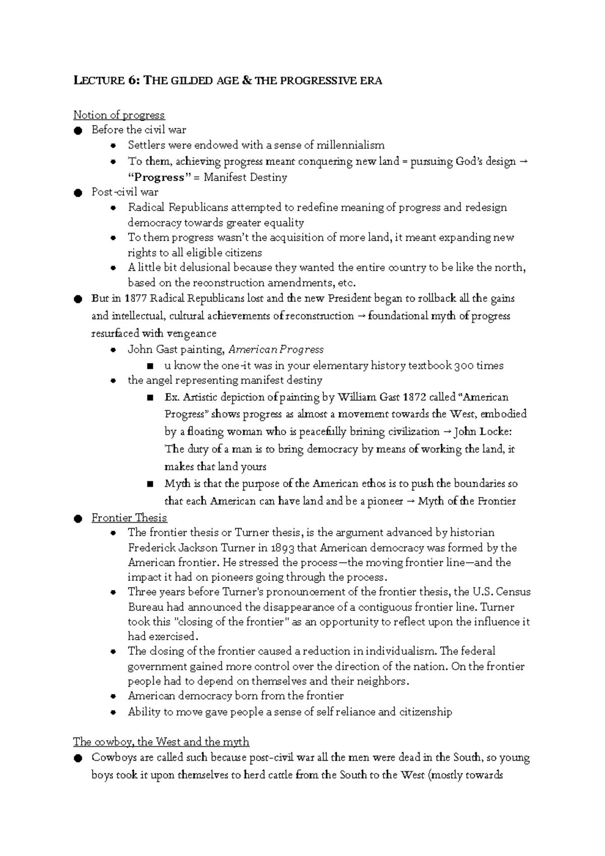 Lecture 6: The Gilded Age & Progressivism - Concepts of Change ...