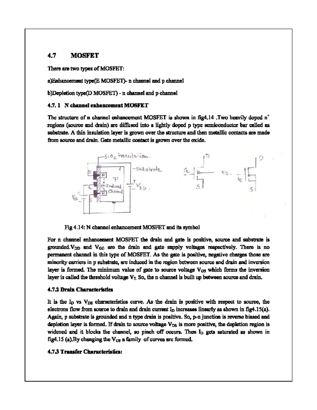 Unit 3 MOSFET: Types, Characteristics, and Operation Notes - Studocu