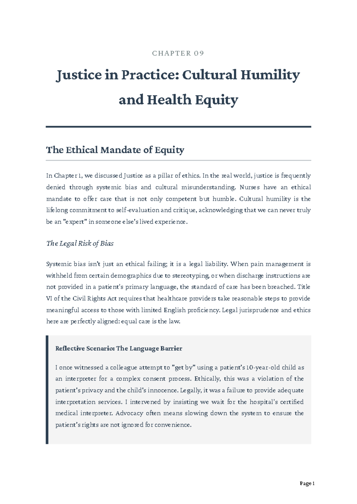 CHAPTER 09: Justice in Practice - Cultural Humility & Health Equity ...