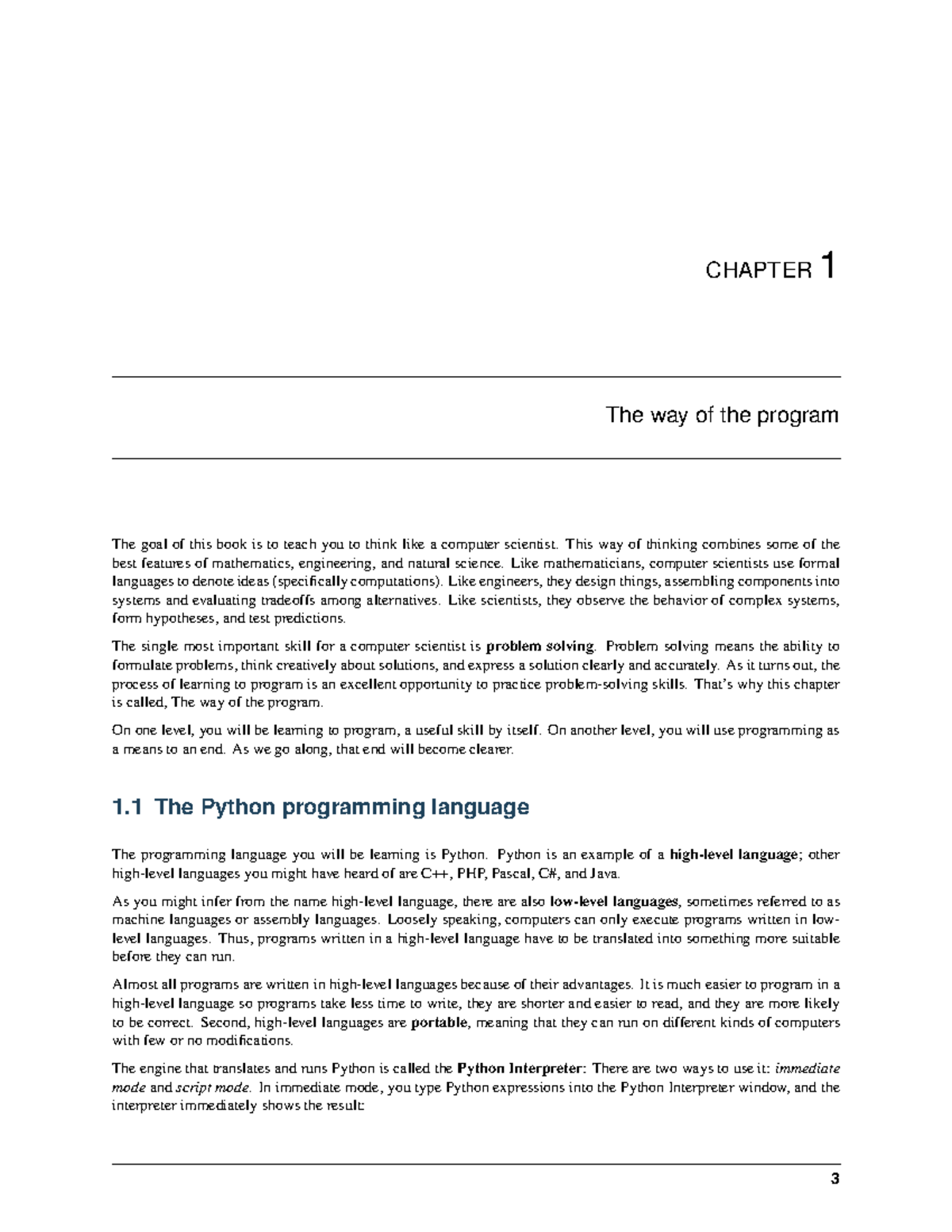 Module 1: Python Programming - Chapter 1 Overview and Concepts - Studocu