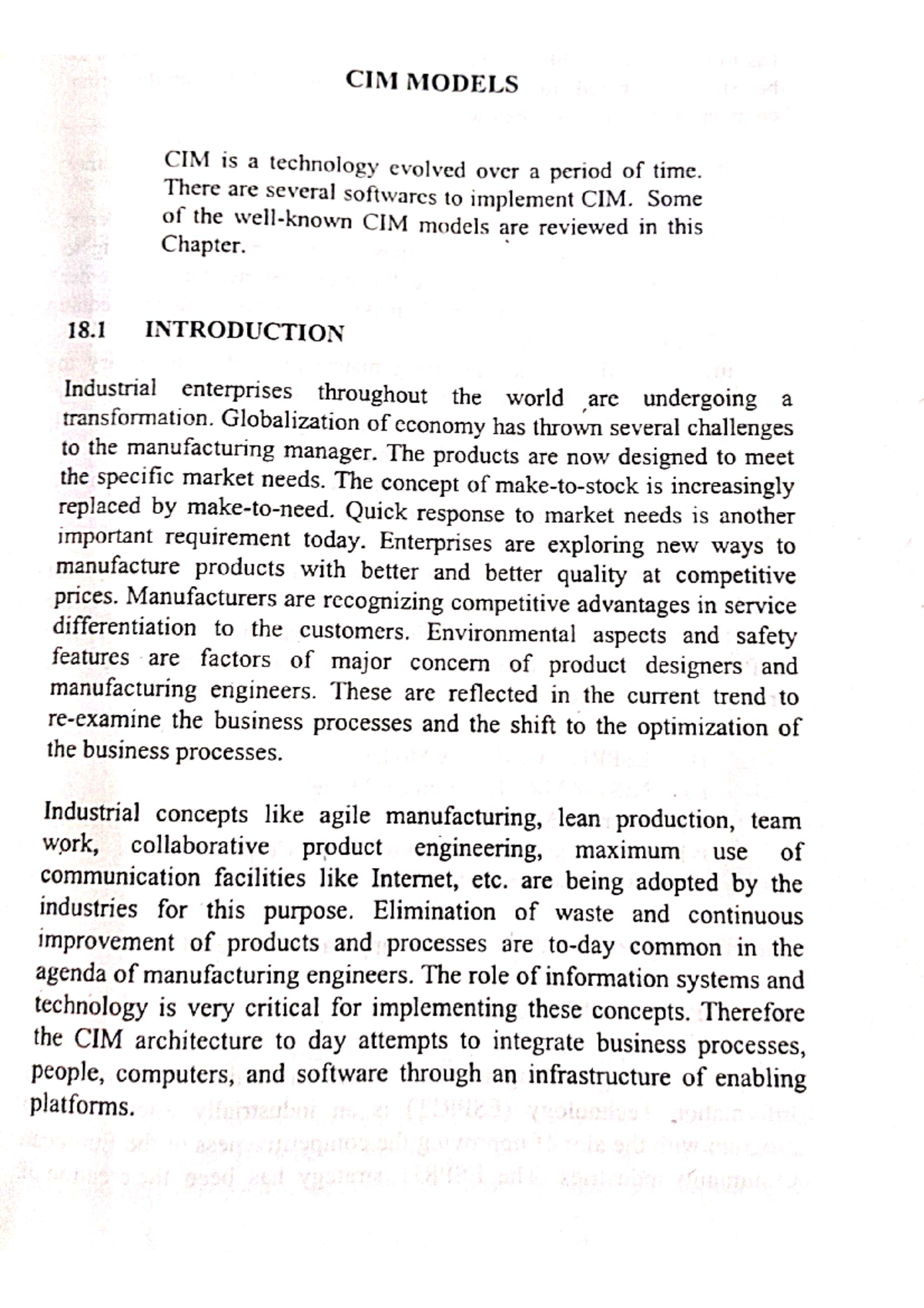 CIM Models: An Overview of Computer Integrated Manufacturing Systems ...
