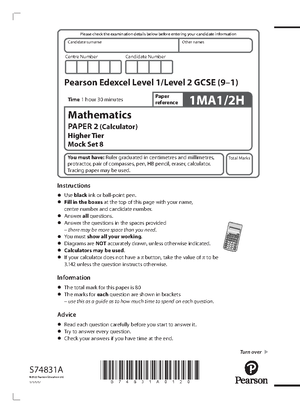 108 - Gcse - Edexcel GCSE Mathematics (Linear) 1MA0 VECTORS SOLUTIONS ...