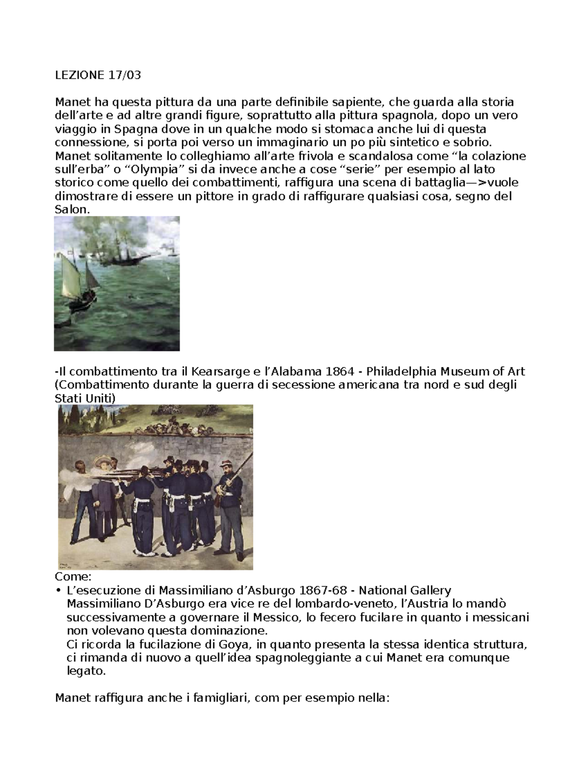LEZIONE 17.03: Analisi delle Opere di Manet e il Realismo ...