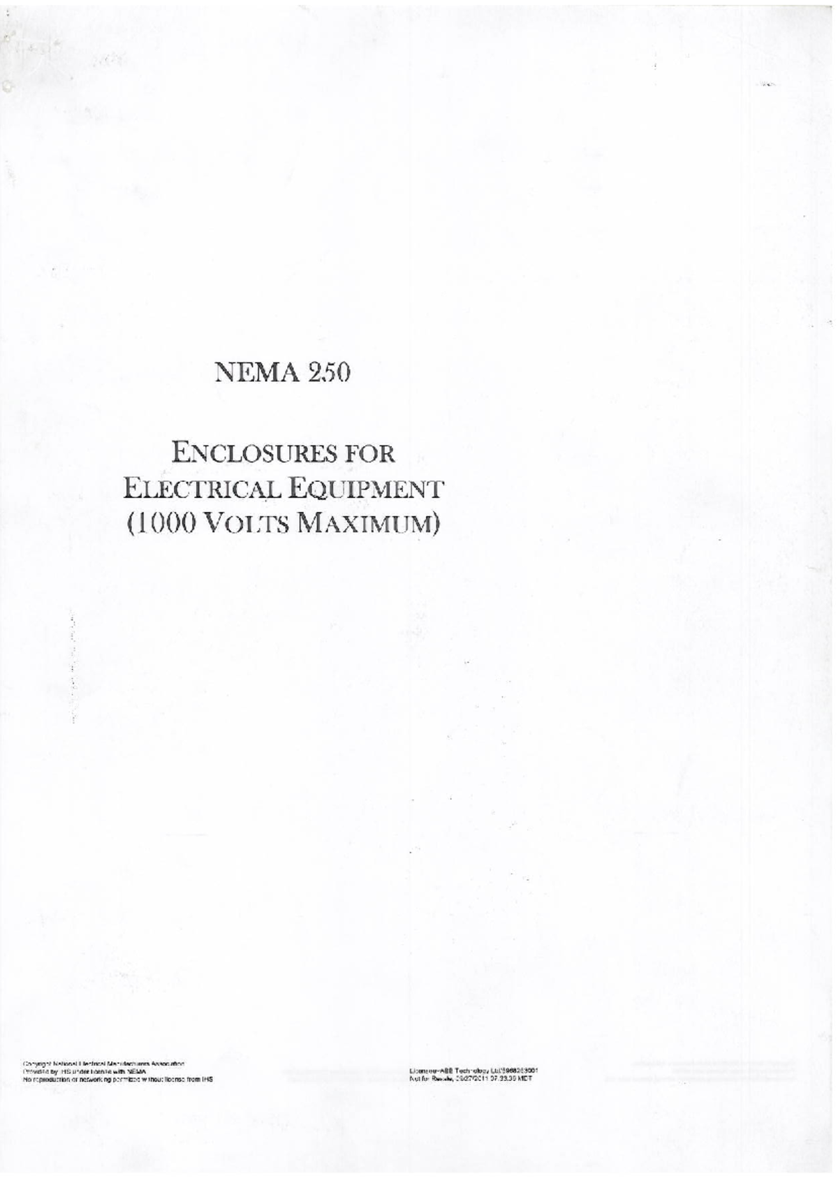 NEMA 250 Standards for Electrical Equipment Enclosures - Studocu