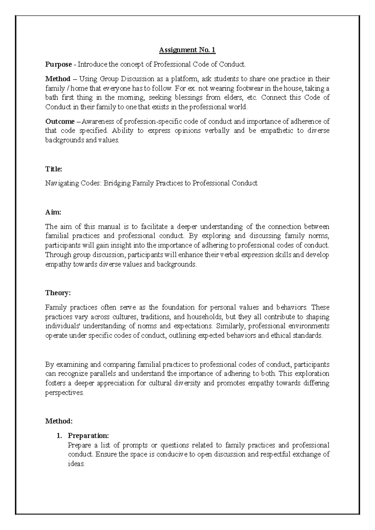 AIML Code of Conduct: Linking Family Values to Professional Ethics ...