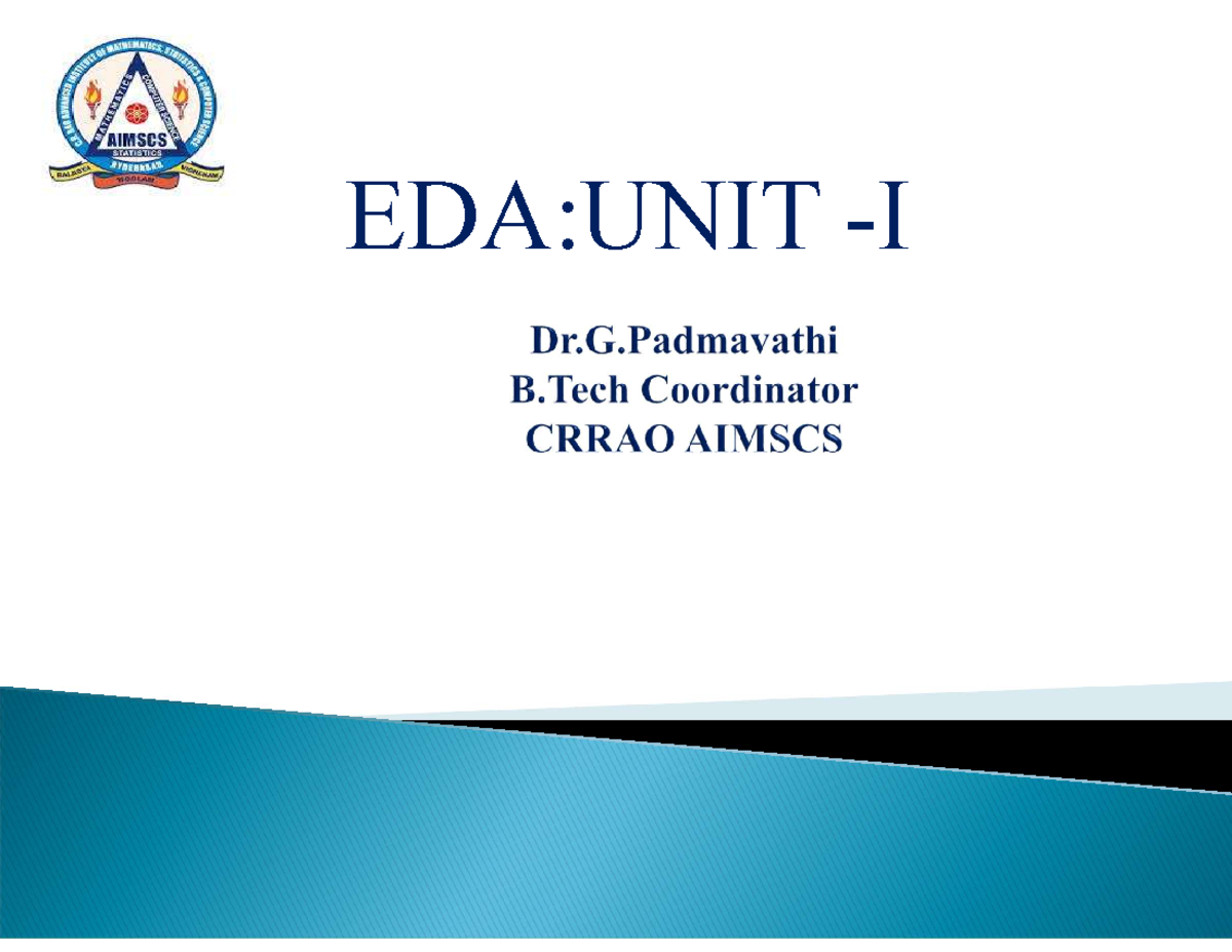 EDA 1: Understanding the Epicycle of Data Analysis Process - Studocu