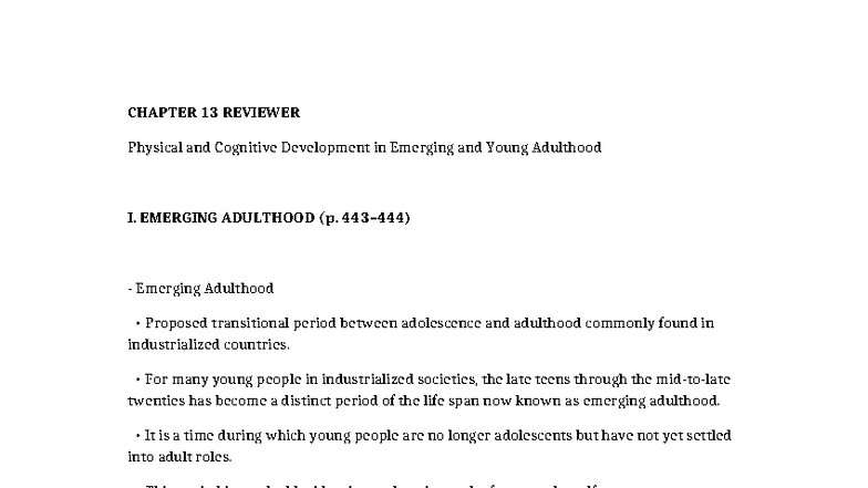 DevPsych 13: Review of Physical & Cognitive Development in Young Adults ...