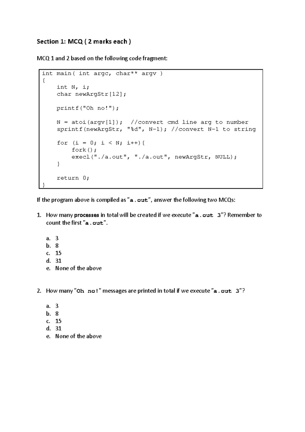 CS2106 1617S1 Midterm Exam Answers and Explanations - Studocu