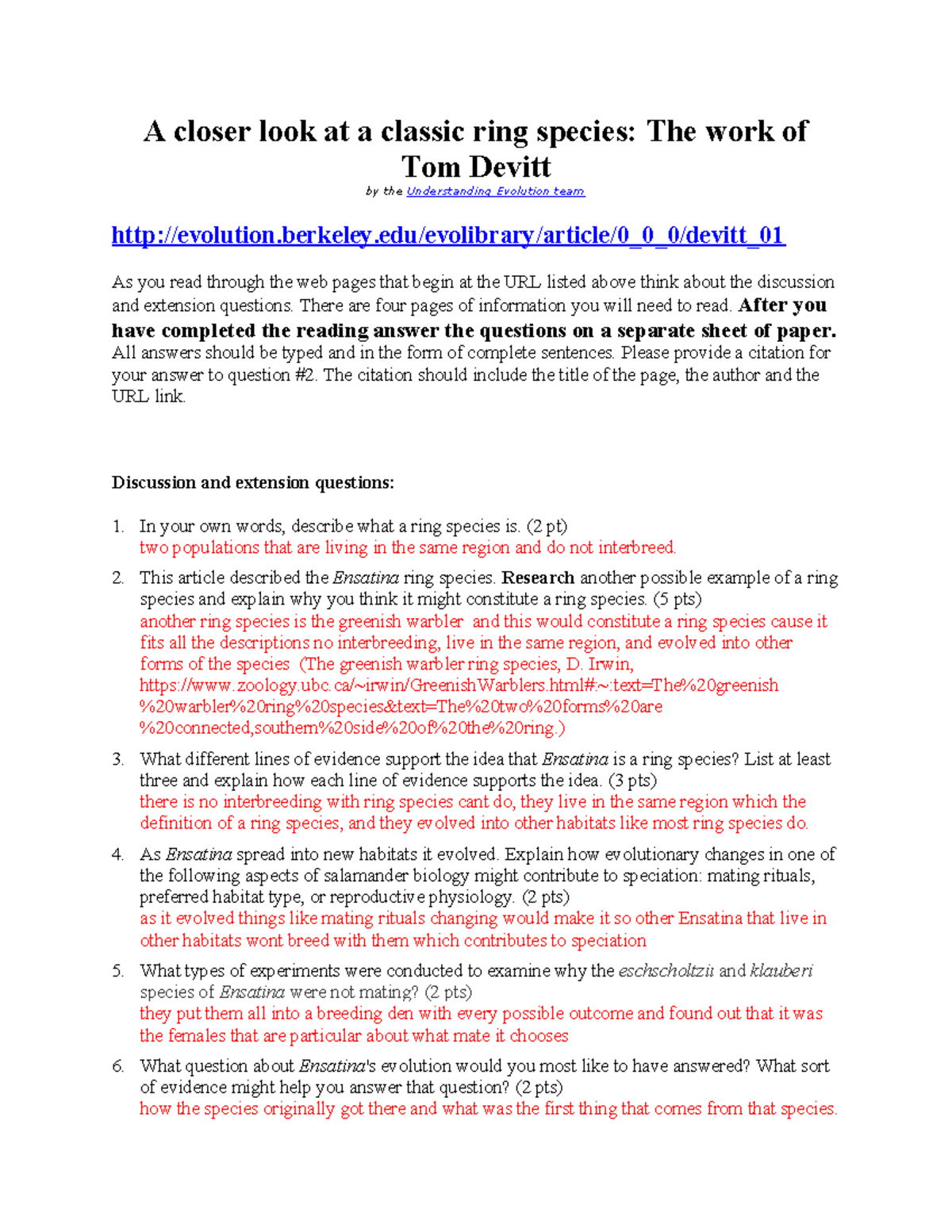 A closer look at a classic ring species activity 2023 - A closer look ...