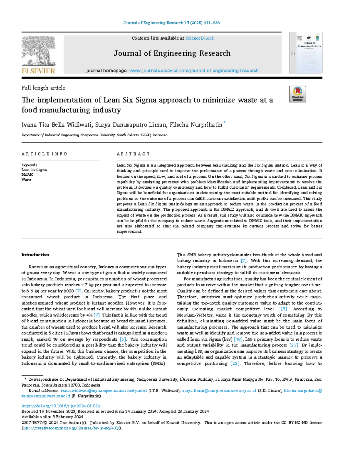 Lean Six Sigma Implementation to Minimize Waste in Food Manufacturing ...