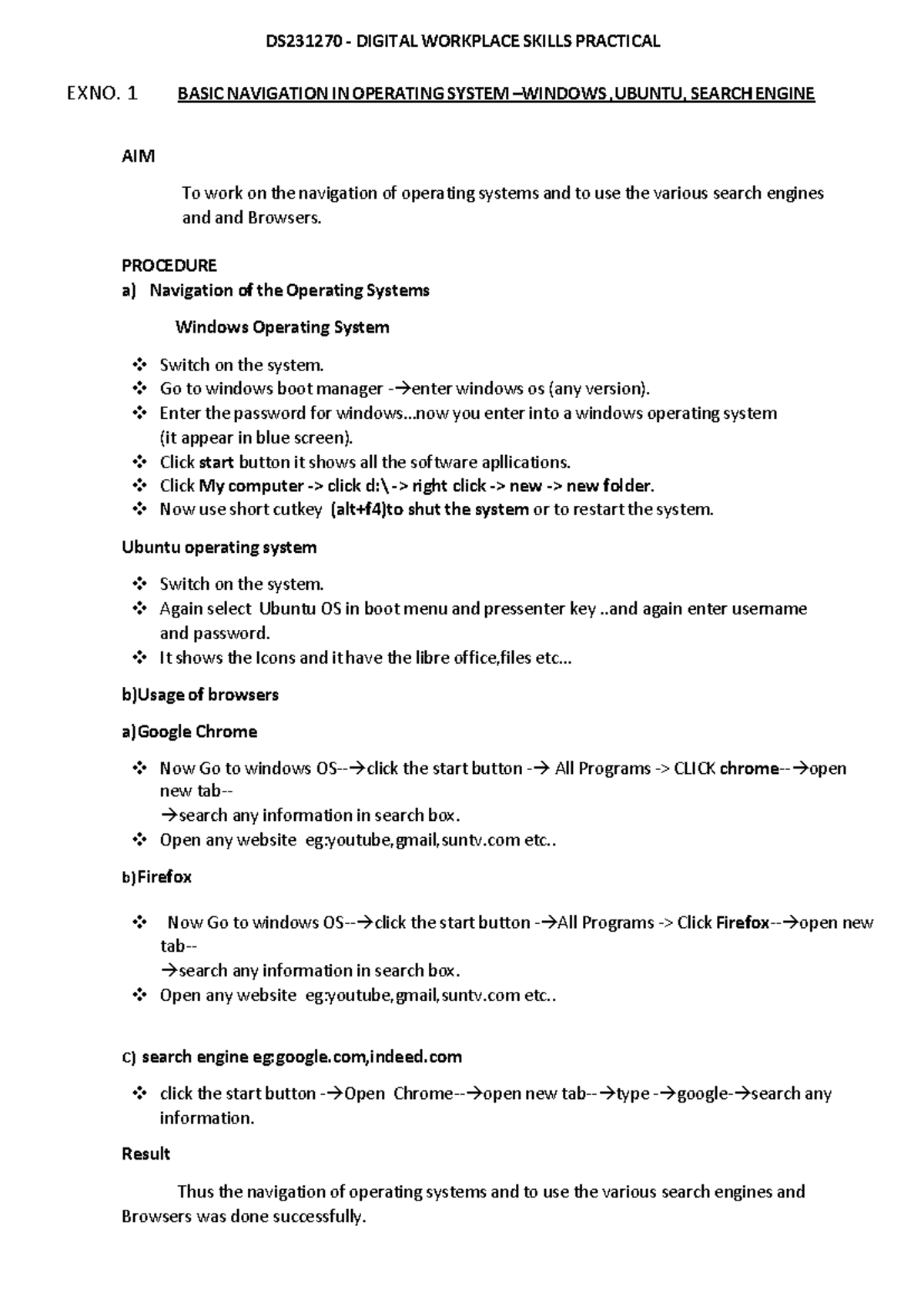 Digital Workplace Skills Practical Exercises (DS231270) - Studocu