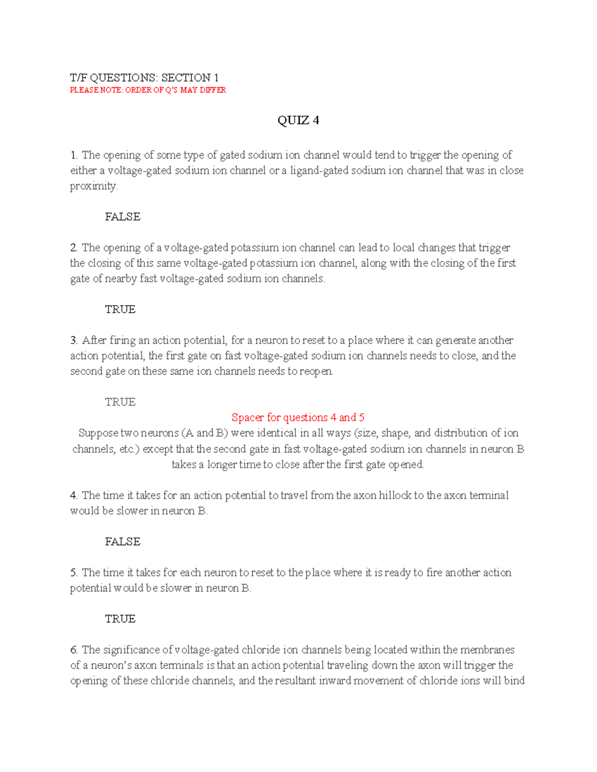 Quiz Questions on Neurotransmission and Muscle Contraction - Exam Prep ...