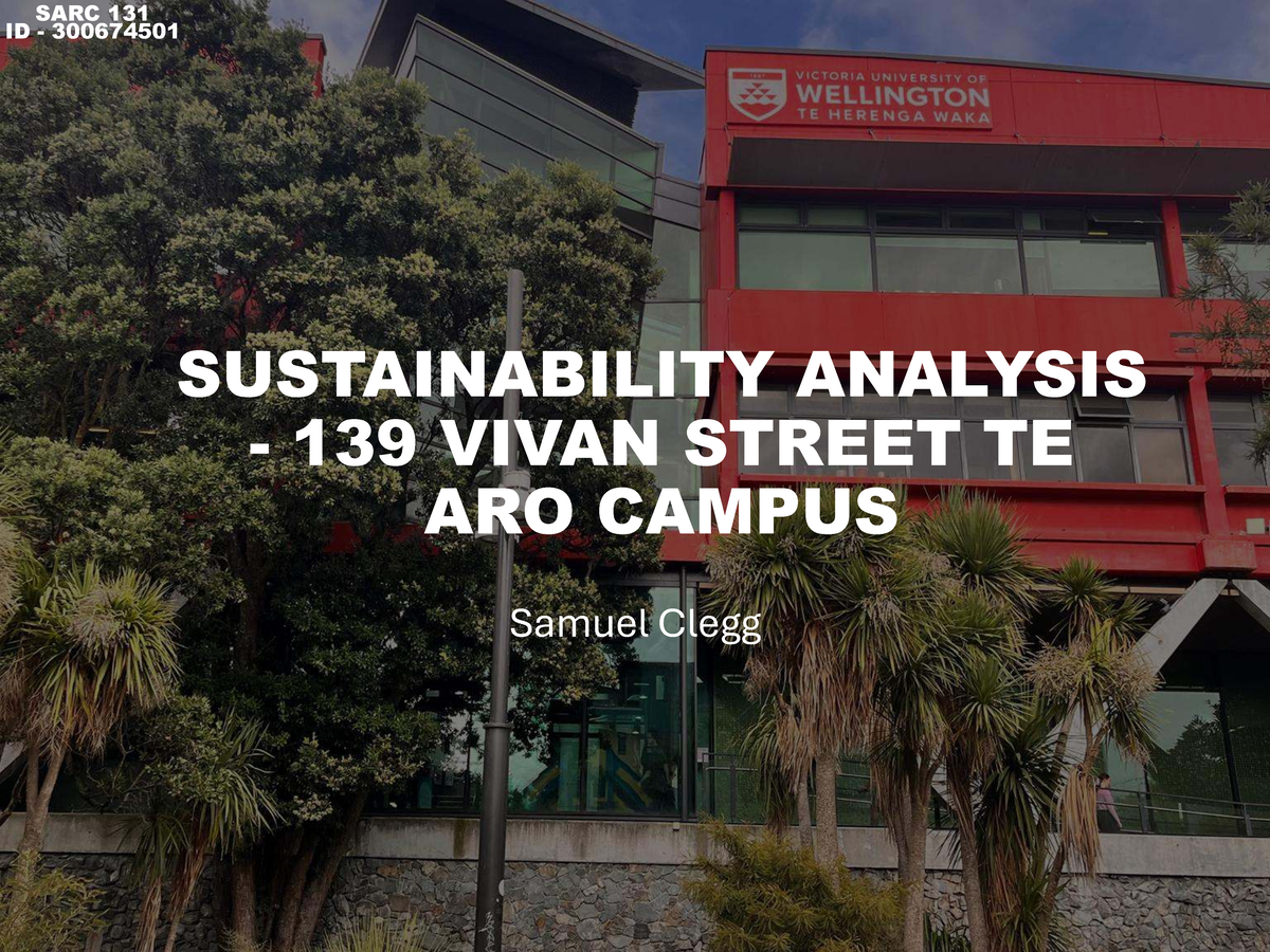 SARC131 Mediation Portfolio B+ - SUSTAINABILITY ANALYSIS 139 VIVAN ...