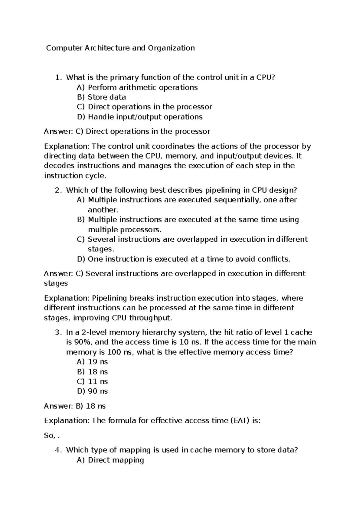 NPTEL CAO 785666685: Key Concepts and Imp Questions on Computer ...
