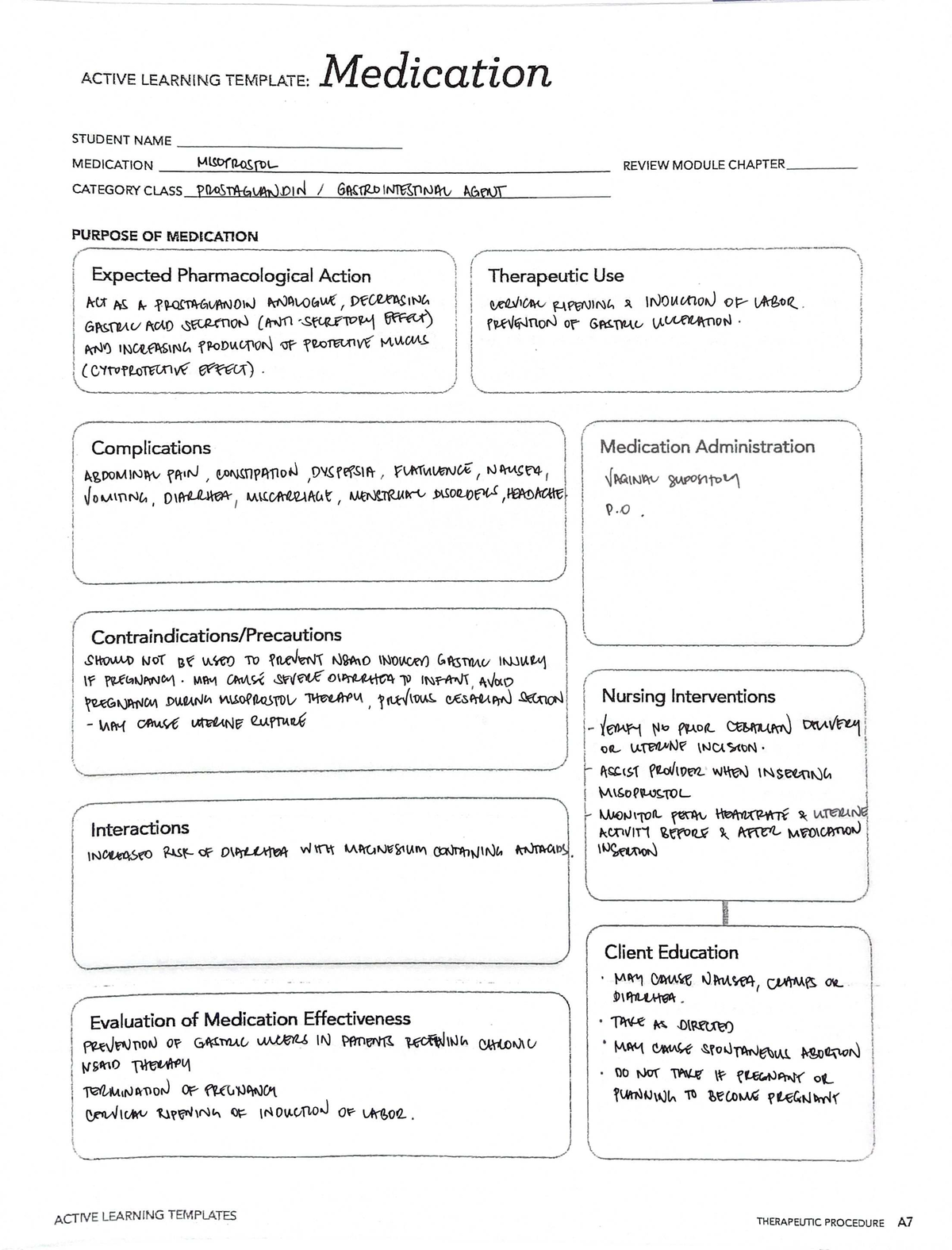Misoprostol Med Tmp - Medication template - ACTIVE LEARNING TEMPLATE ...