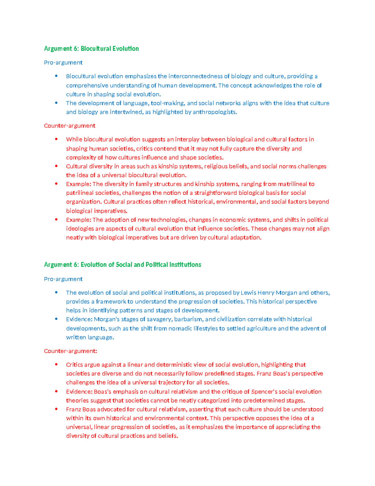 Debate Review: Biocultural Evolution and Social Institutions UCSP - Studocu