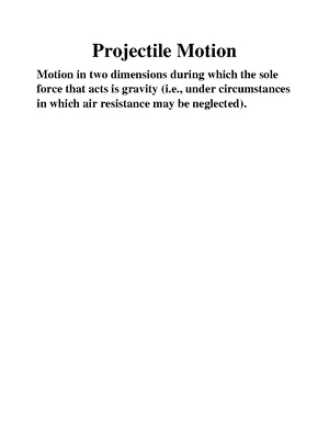 Projectile Motion - Study Notes & Assignments - Studocu