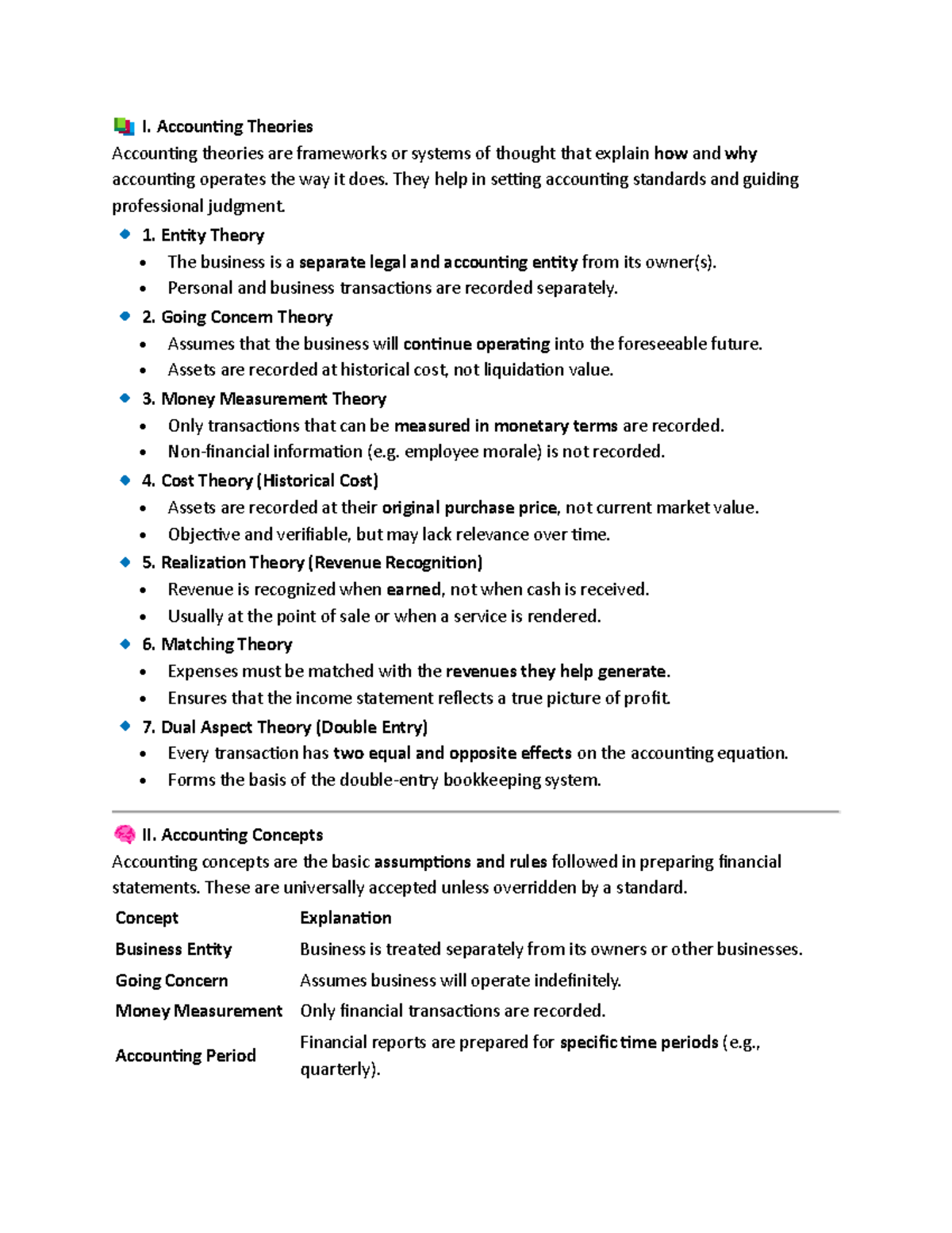Accounting 101: Theories & Concepts Overview - Studocu