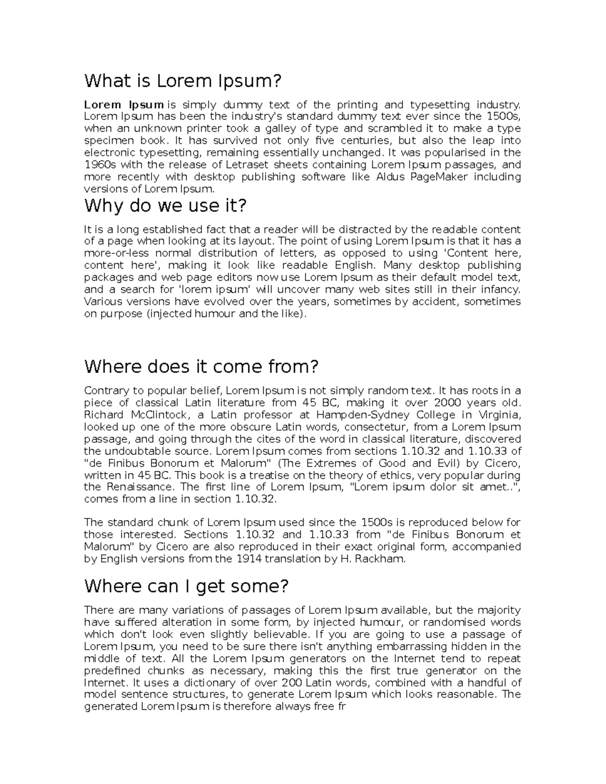 Content Analysis and Samples of Lorem Ipsum in Texts - Studocu