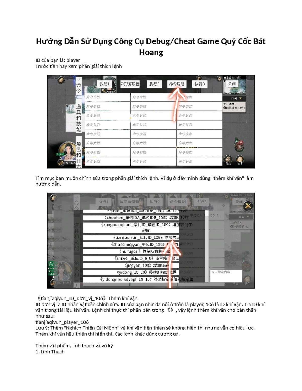 Hướng Dẫn Sử Dụng Công Cụ Game Quỷ Cốc Bát Hoang - QCBH - Studocu