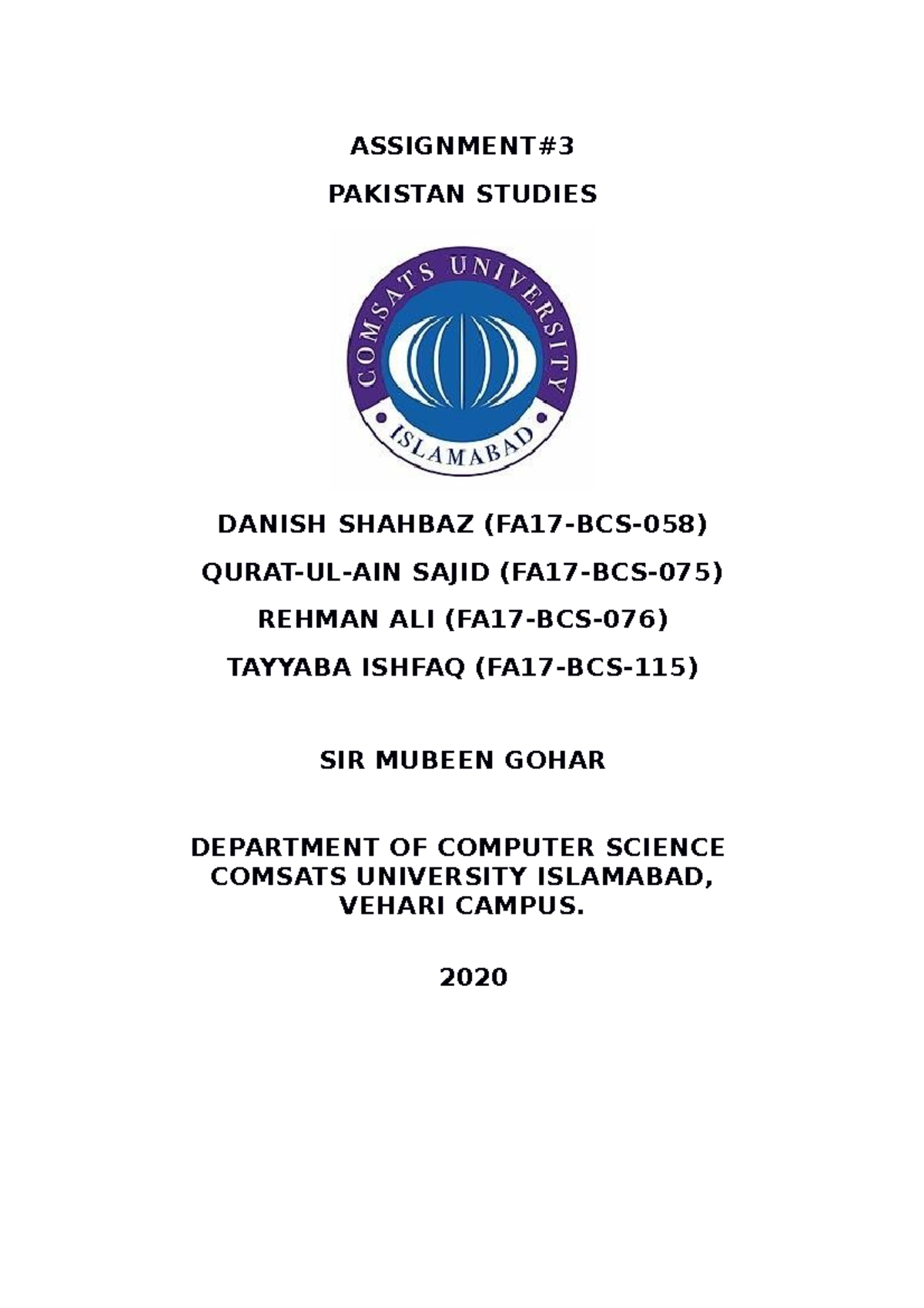 Pakistan studies Assignment 3 project (Evolution of Industries since creation of Pakistan) - Studocu