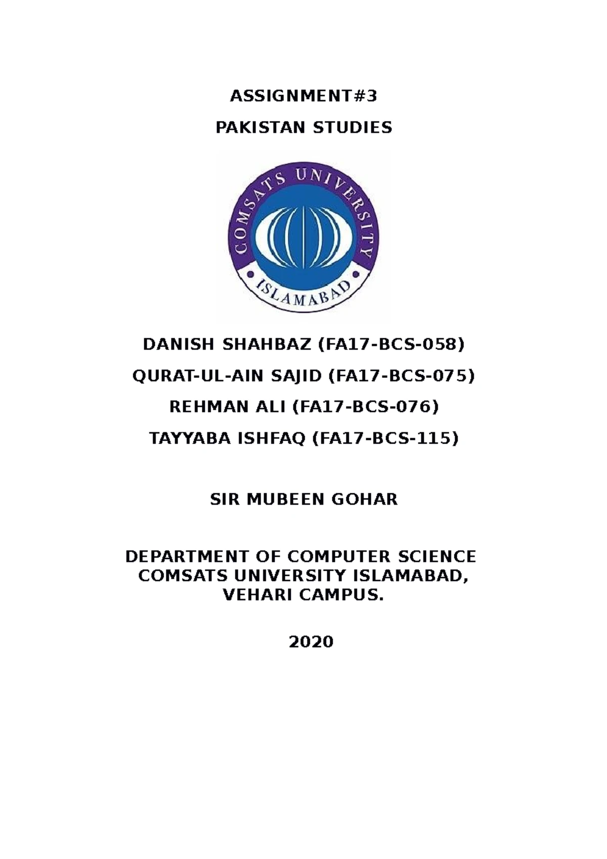 Pakistan studies Assignment 3 project (Evolution of Industries since ...