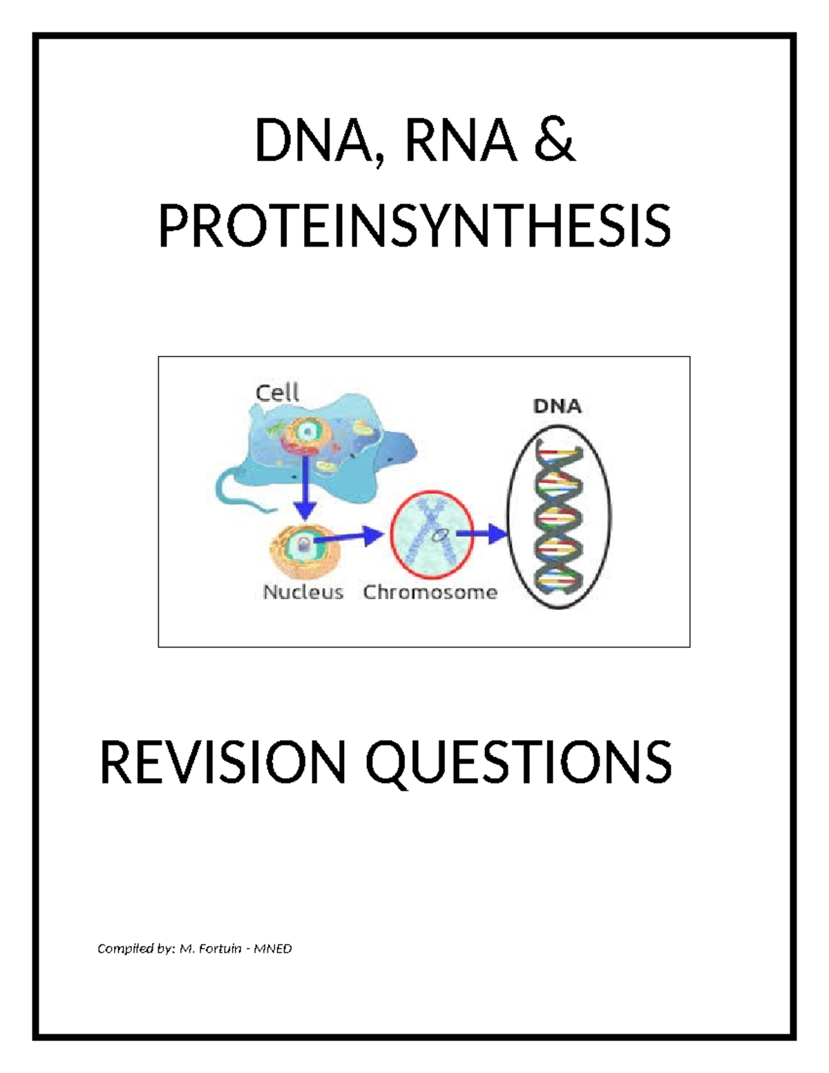 DNA RNA Protein Synthesis Revision 2018 - DNA, RNA & PROTEINSYNTHESIS ...