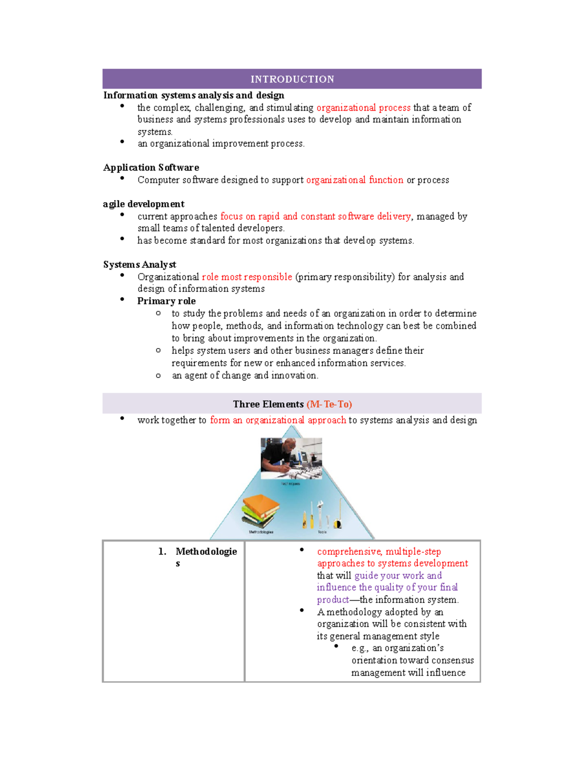 Chapter 1: Intro to Information Systems Analysis & Design - Studocu