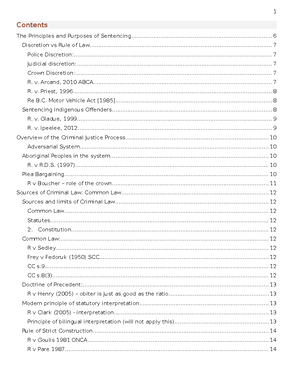 Criminal I (Paciocco) - 2017 - Criminal Law Summary (Professor Paciocco ...