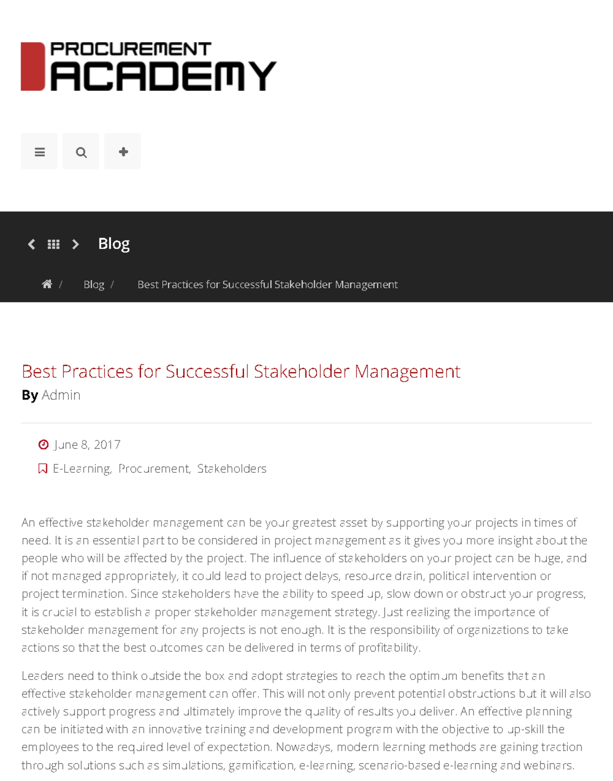 Procurement 101: Best Practices for Effective Stakeholder Management ...