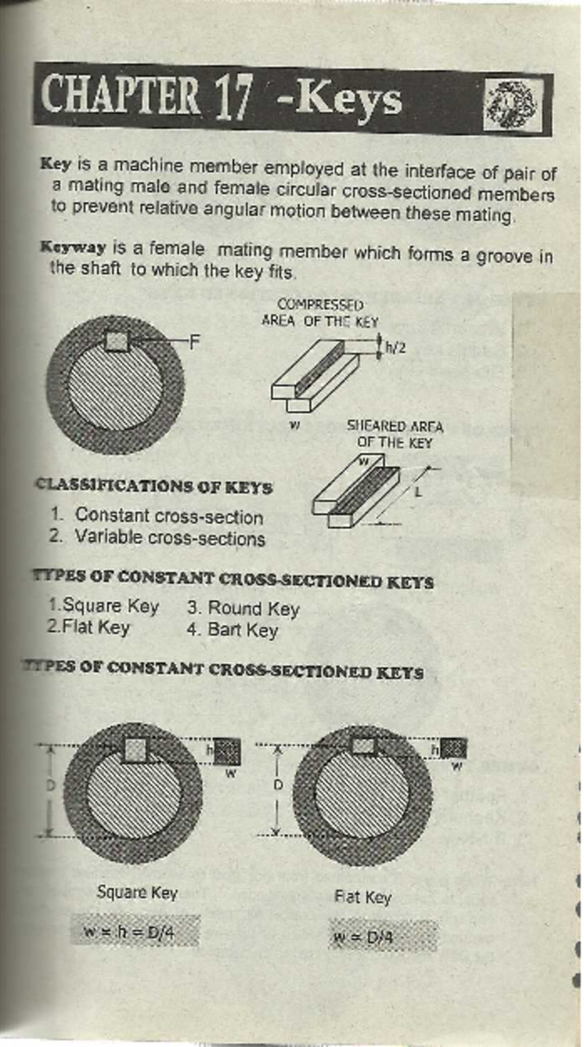 Machine Design CH 17: Keys and Their Classifications - Studocu