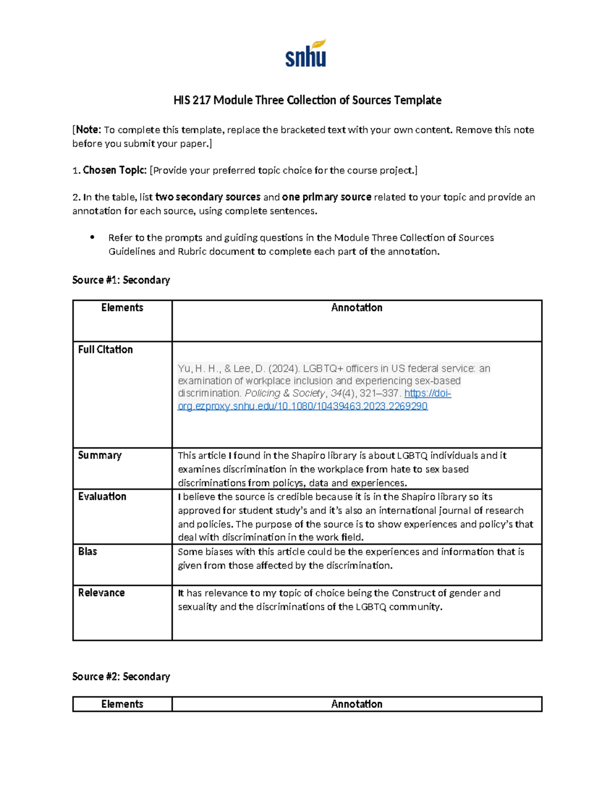 HIS 217 Module Three Annotated Sources on LGBTQ+ Discrimination - Studocu