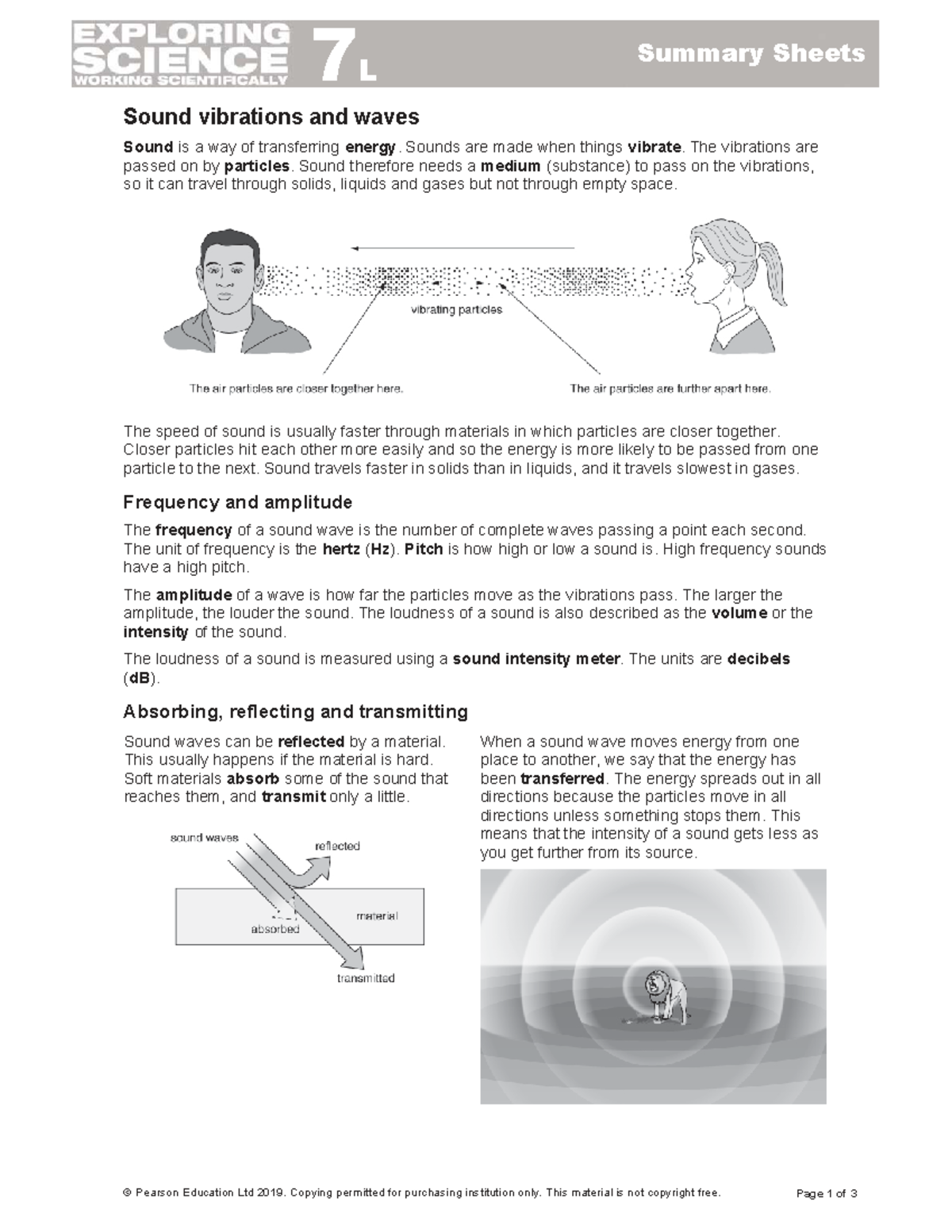 7L Sound Summary Notes: Vibrations, Waves, and Hearing Mechanisms - Studocu