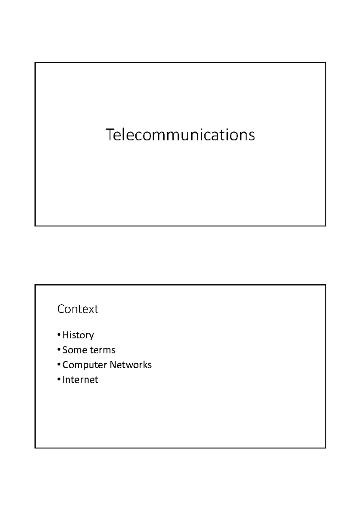 Telecommunications Context: Key Terms & Concepts for QMT Course - Studocu