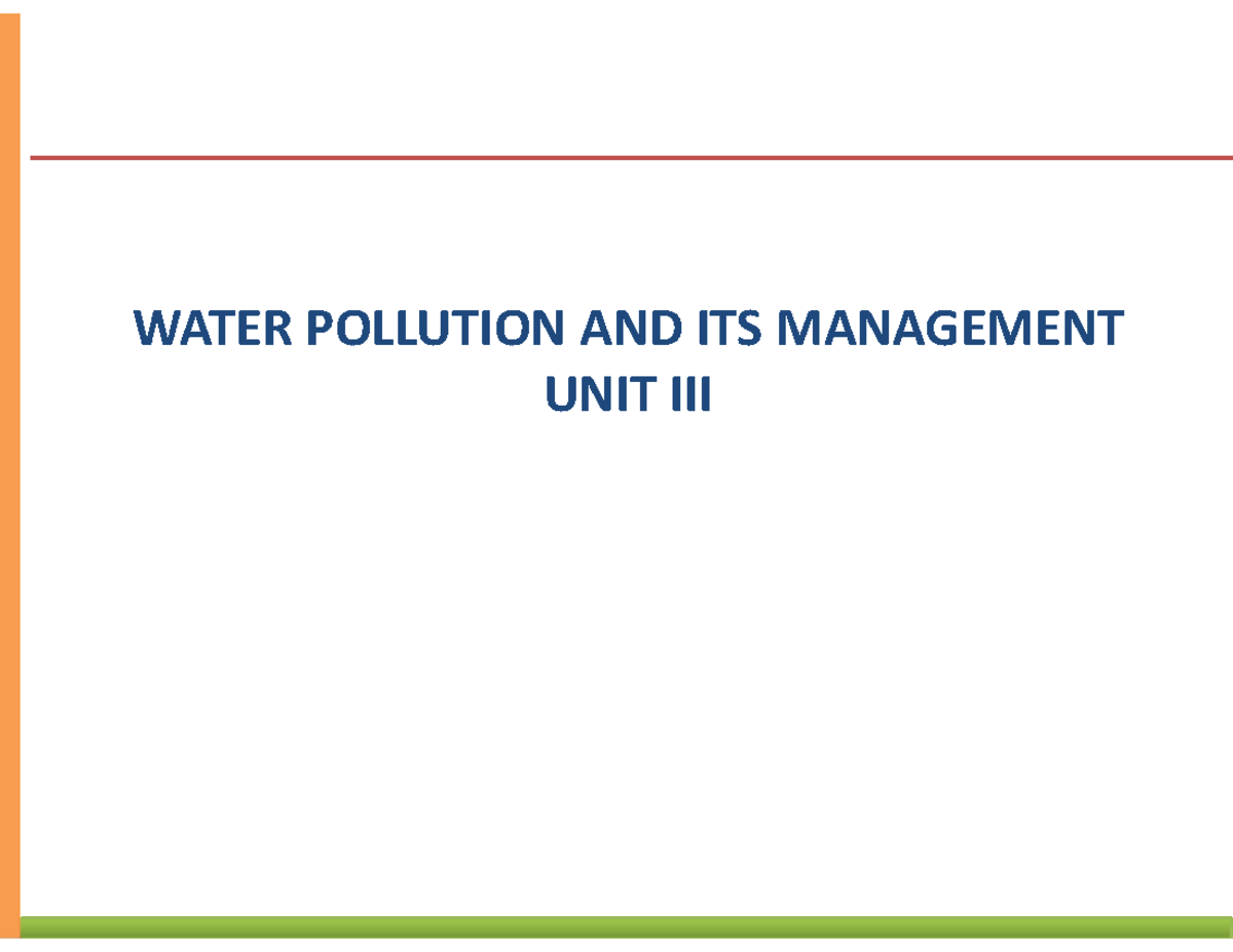 WATER POLLUTION MANAGEMENT: INDUSTRIAL IMPACTS & MITIGATION MEASURES ...