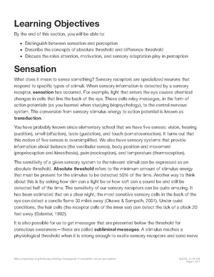 Sensation and Perception: A Comprehensive Guide to Psychological ...