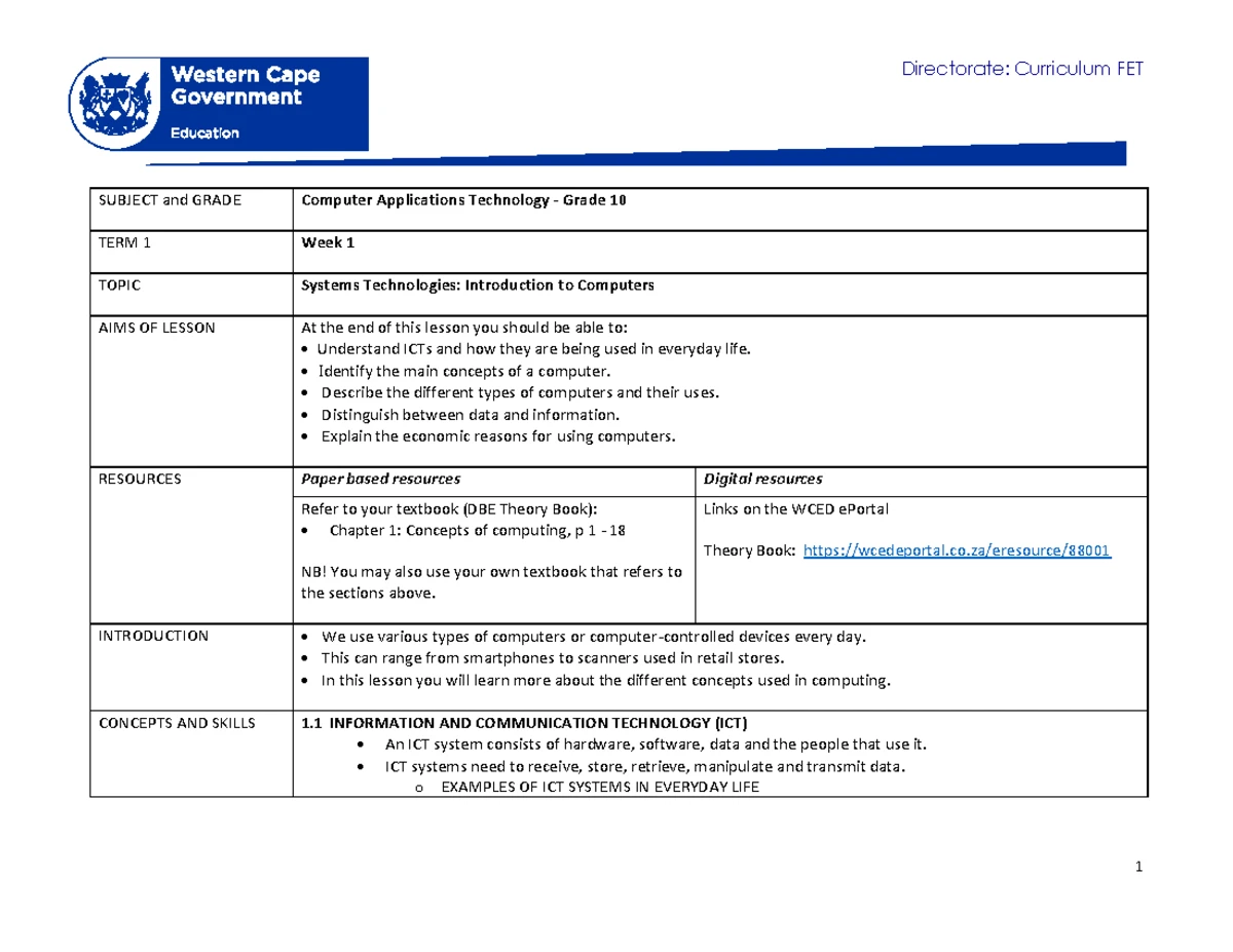 CAT Gr. 10 June 2024 Exam P2 - Computer Applications Theory Exam - Studocu