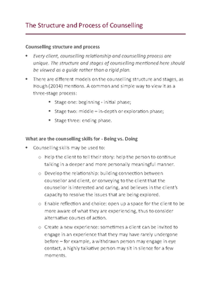 [Solved] Demonstrate how to use core counselling skills in a helping ...