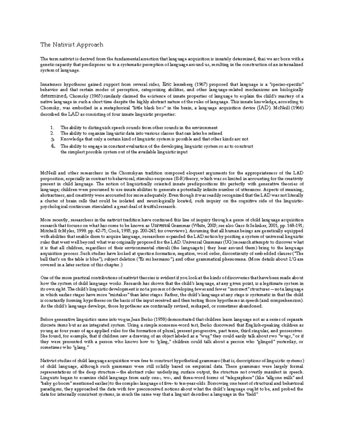 Nativist Approach in Language Acquisition: Key Concepts & Challenges ...