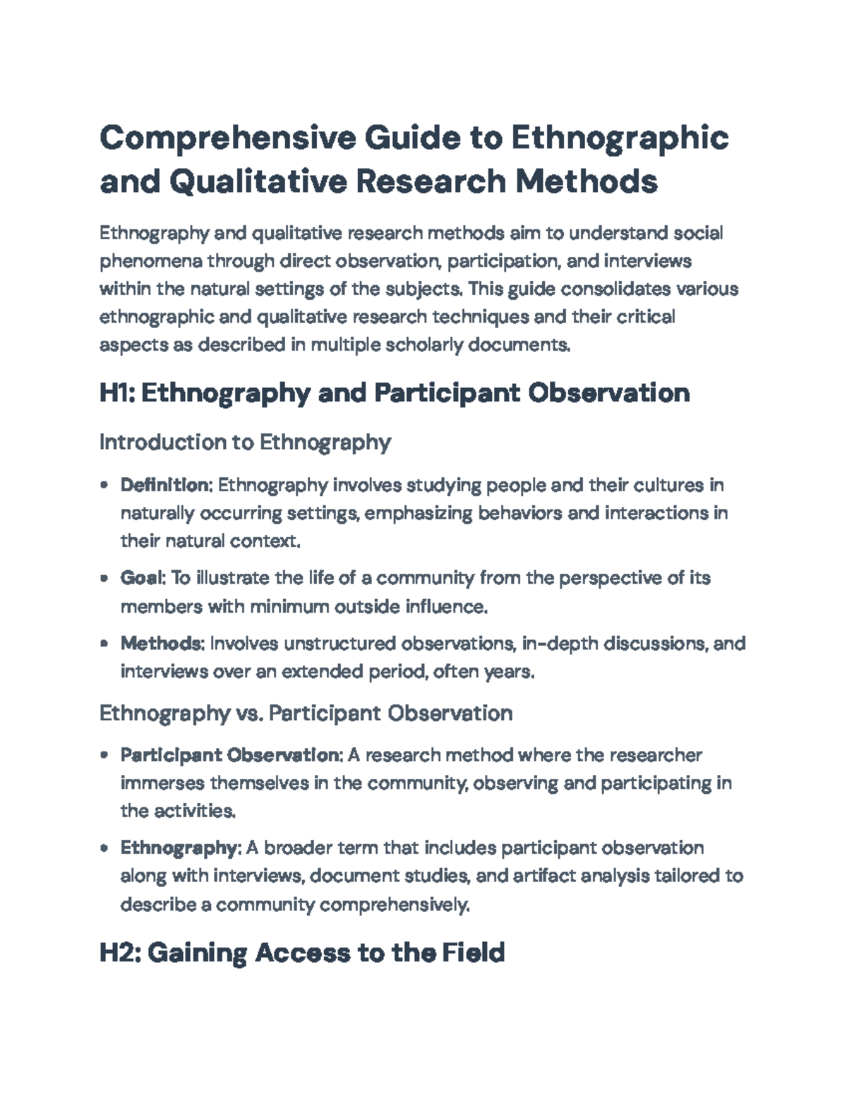 Comprehensive Guide to Ethnographic & Qualitative Research Methods ...