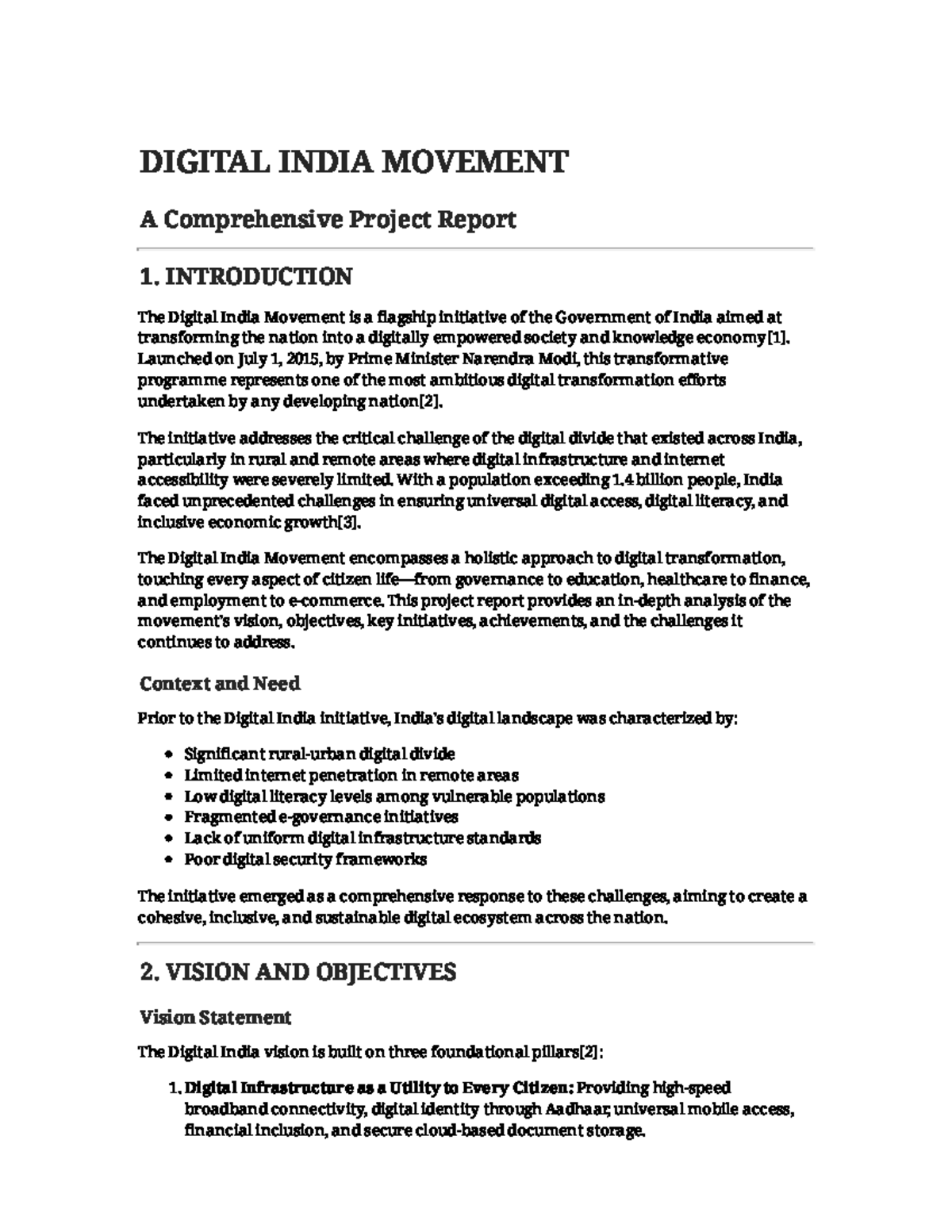 Digital India Movement: A Comprehensive Project Report (Class 12) - Studocu